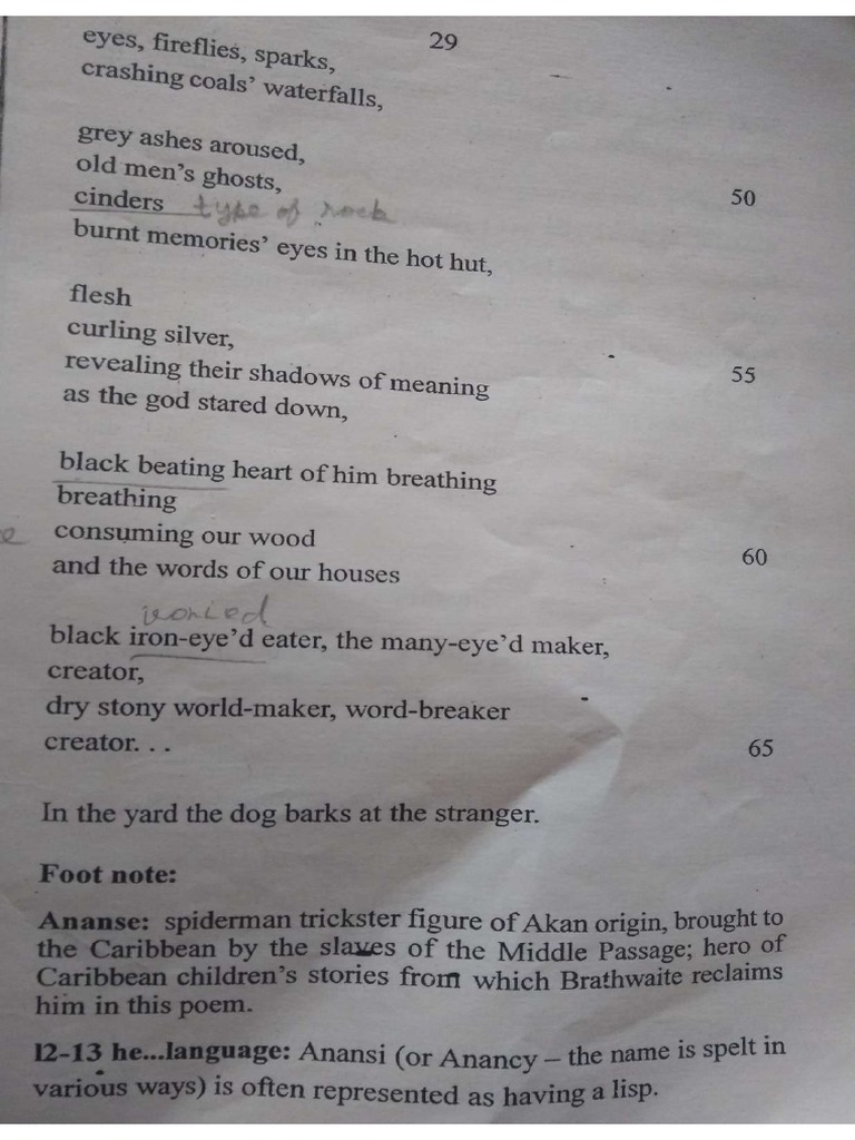 Ananse Poem Text | PDF