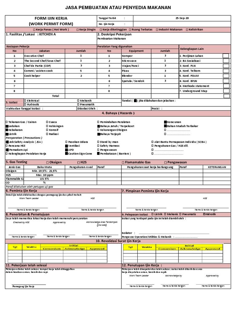 Format Work Permit | PDF