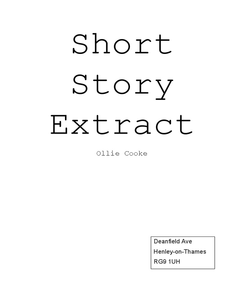 Short Story Extract Script | PDF | Art | Mystery, Thriller & Crime Fiction