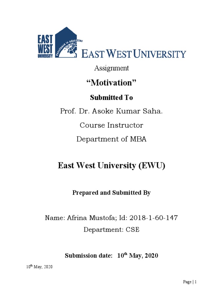 "Motivation": Assignment | PDF | Motivation | Motivational
