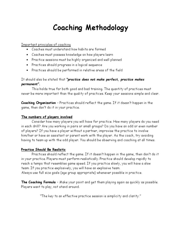 02 Coaching Methodology | PDF | Habits | Behavioural Sciences