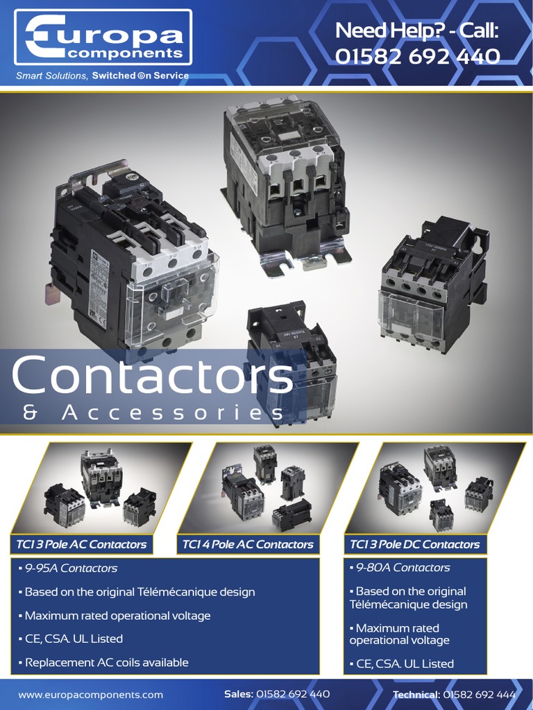 Contactors: Need Help? - Call: 01582 692 440 | PDF | Power (Physics) | Electromagnetism