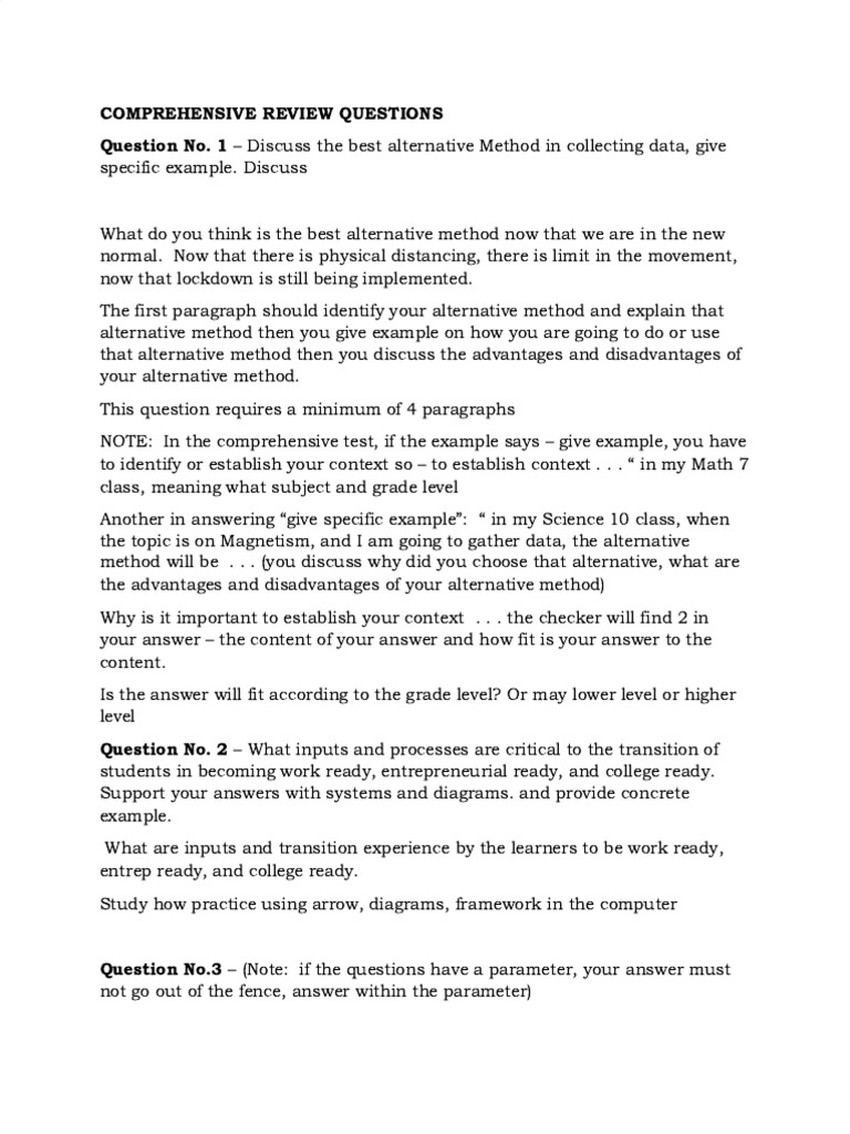 Compre Questions | PDF | Curriculum | Question