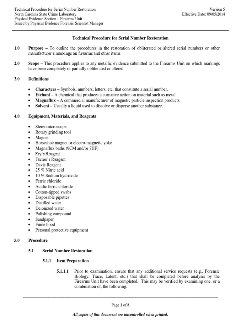 Firearm Serial Number Restoration Guide | PDF | Forensic Science ...