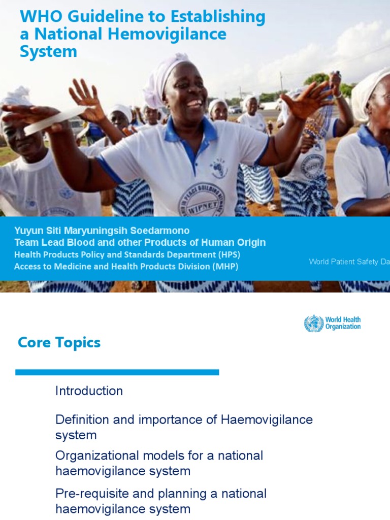 WHO Guidline On Development of Haemovigilance System | PDF | Patient ...