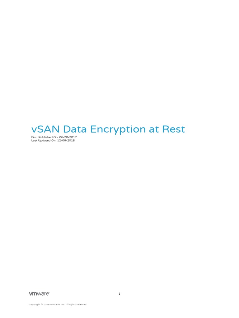 vSAN Data Encryption at Rest | PDF | Encryption | Virtual Machine