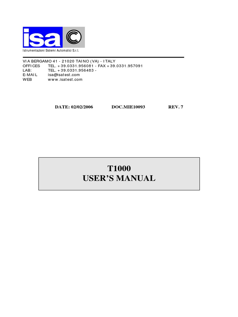 T1000 - User Manual | PDF | Mains Electricity | Relay