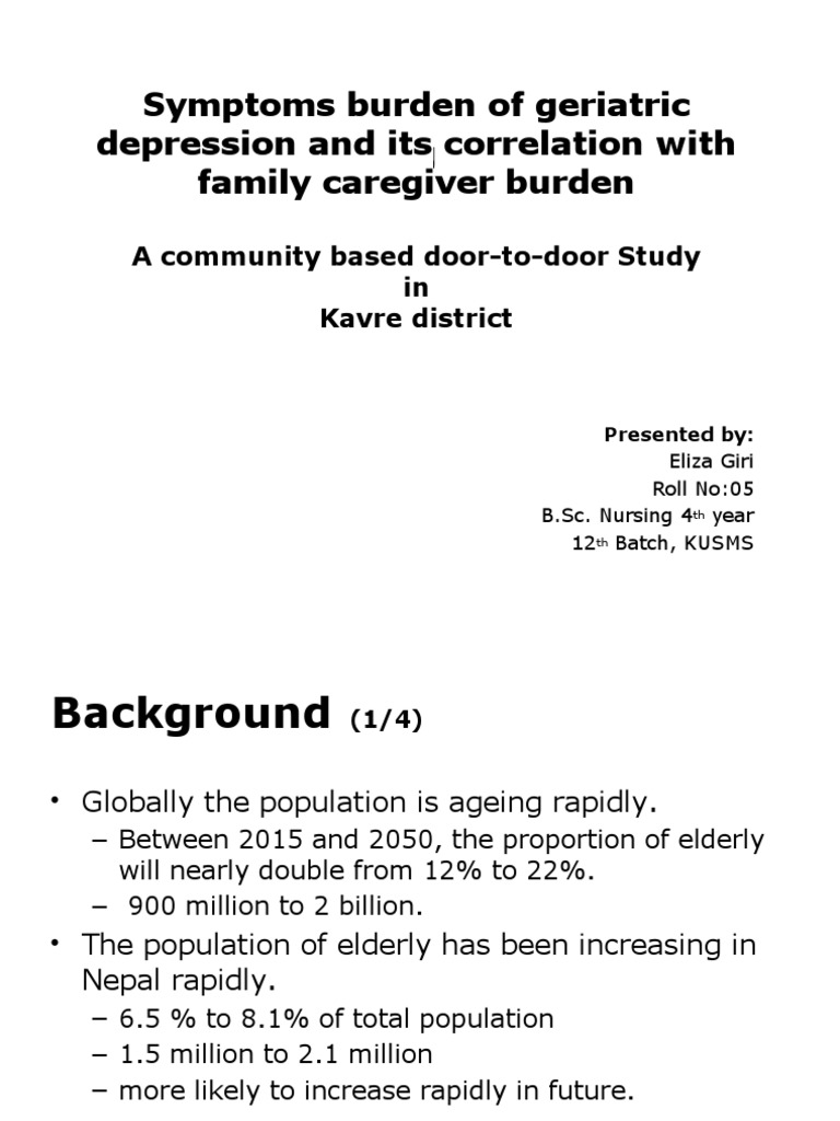 Geriatric Depression and Caregiver Burden Study in Kavre | PDF | Major ...