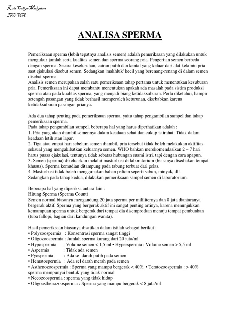 Analisa Sperma PDF | PDF