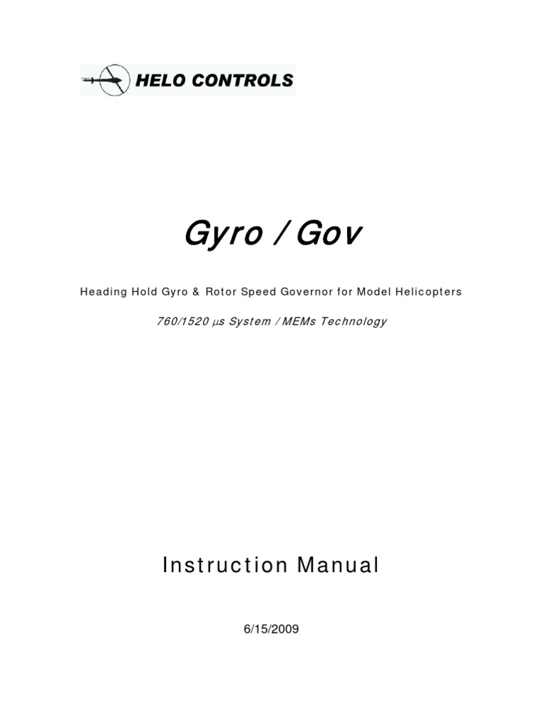 Gyro Gov Users Manual | PDF | Gyroscope | Menu (Computing)
