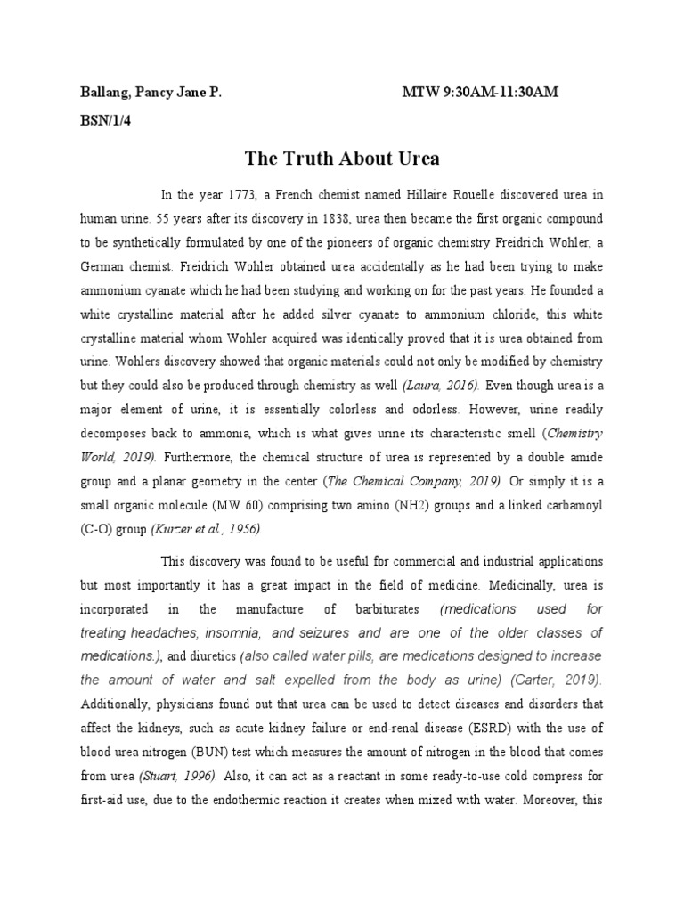 The Many Uses of Urea: An Exploration of its Discovery and Medical ...