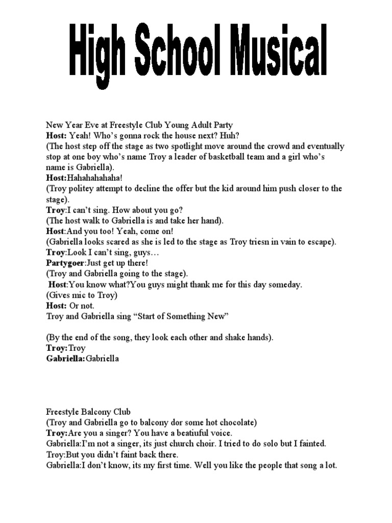 High School Musical 1 | PDF | Entertainment (General)