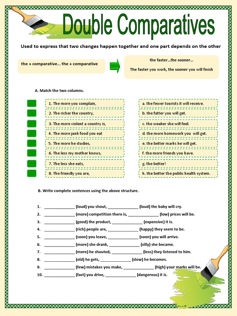 Double Comparatives Practice | PDF