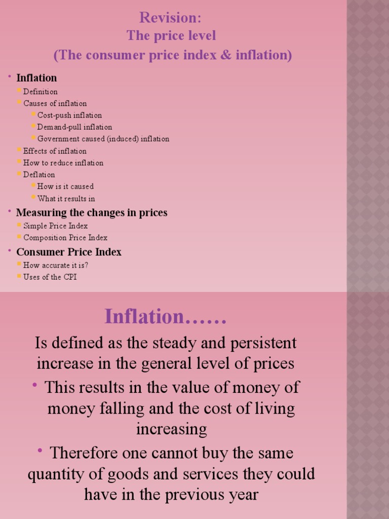 Revision, CPI & Inflation | PDF | Consumer Price Index | Deflation
