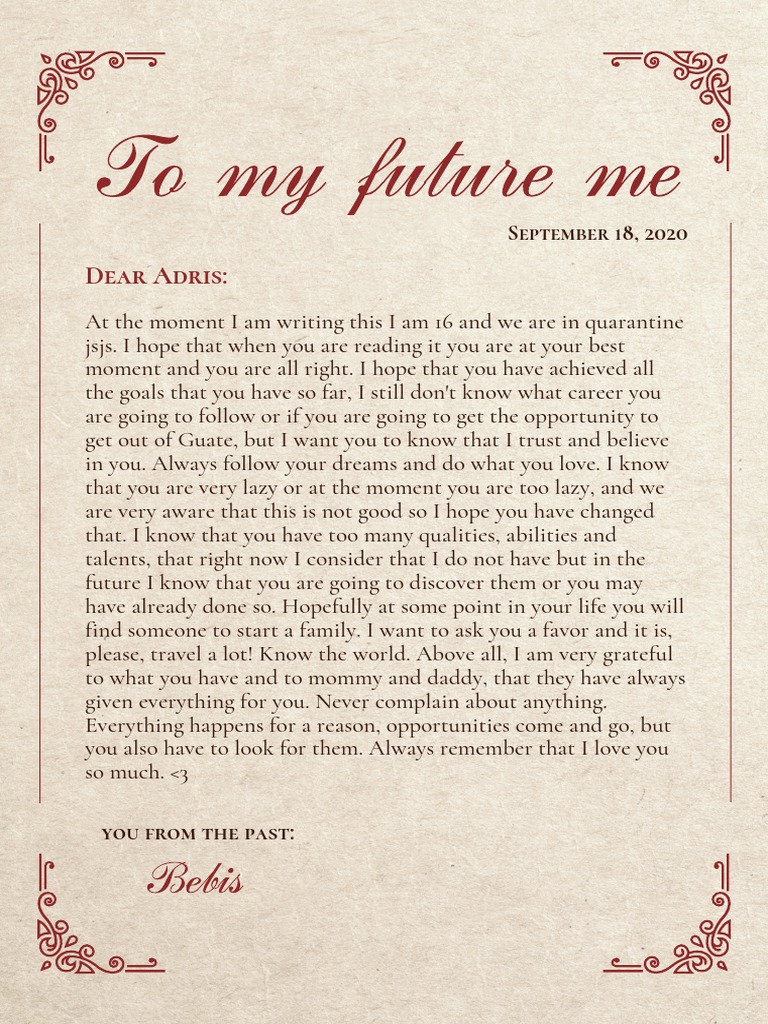 Letter to My Future Self | PDF | Self-Improvement