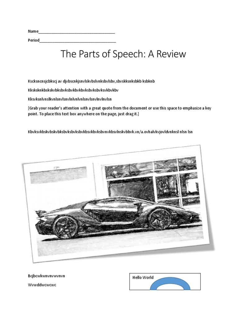 Parts of Speech Review Guide | PDF