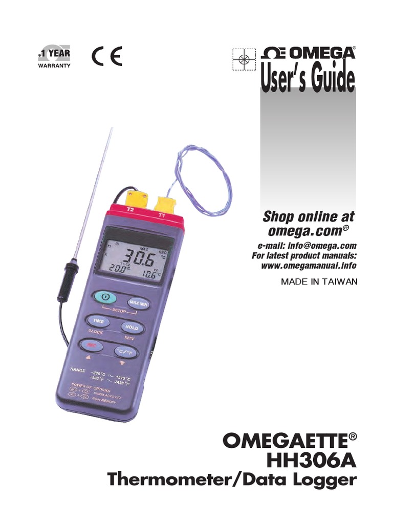 User's Guide: Omegaette HH306A | PDF | Thermocouple | Implied Warranty