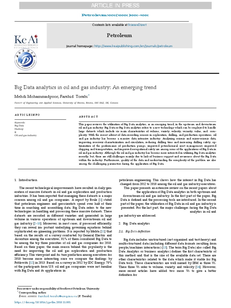 Petroleum: Big Data Analytics in Oil and Gas Industry: An Emerging ...
