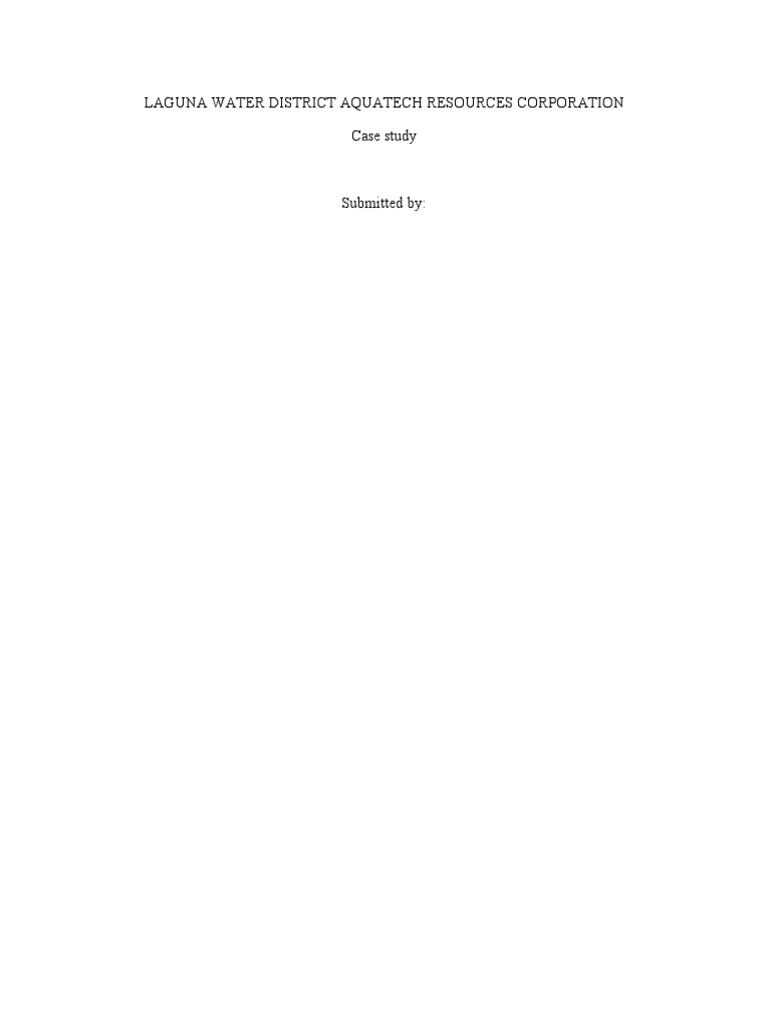 Hydrology-Case Study | PDF | Septic Tank | Water Supply