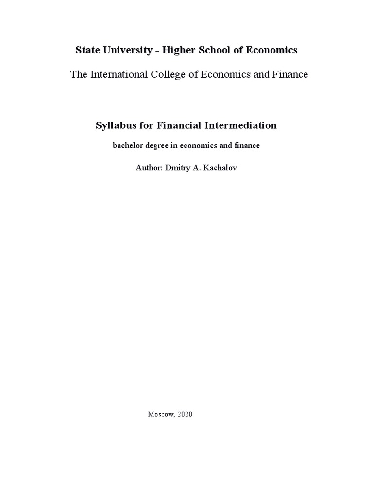 BSc3 Financial Intermediation 2020-2021 | PDF | Value At Risk | Risk