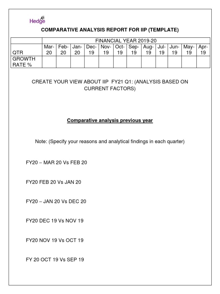 Comparative Analysis Report For Iip (Template) | PDF
