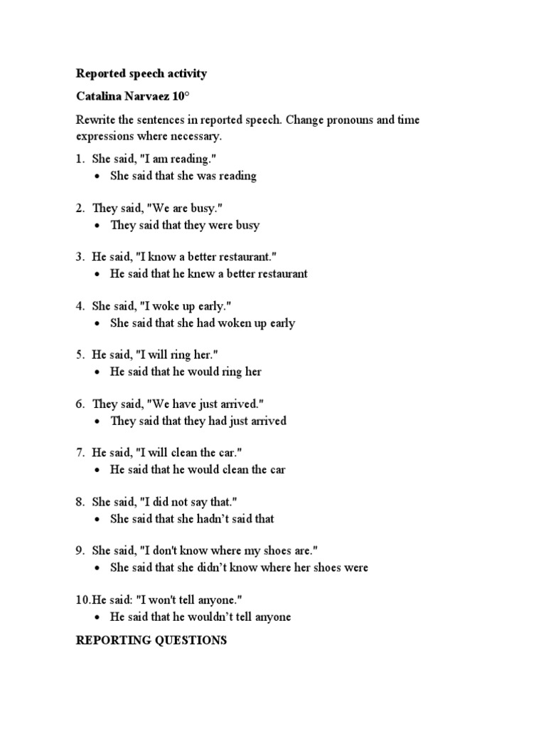 Reported Speech Activity