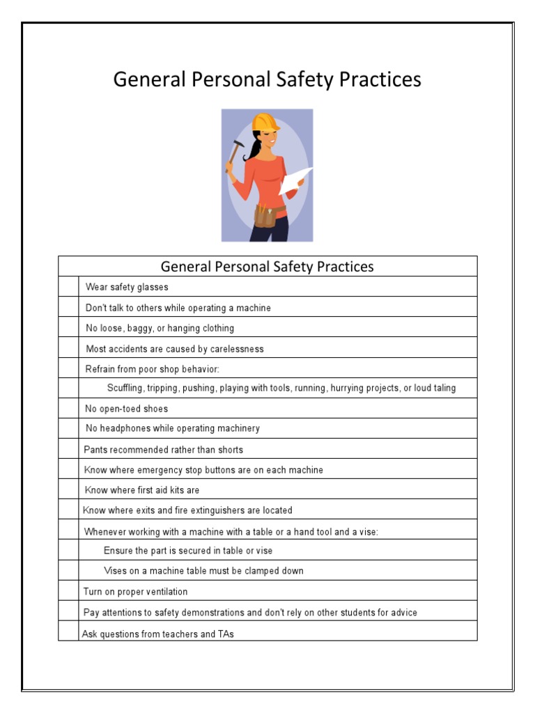 Kami Export - Clara Swanson - General Personal Safety Practices | PDF