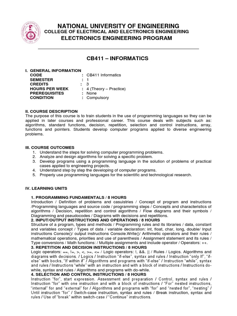 L201 CB411 Informatics | PDF | Pointer (Computer Programming) | Subroutine
