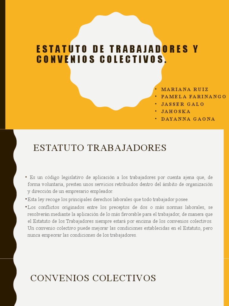 Estatuto de Trabajadores y Convenios Colectivos | Descargar gratis PDF | Acuerdo colectivo | Salario