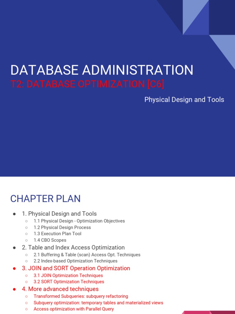 DBA-T2.C6-Database Optimization | PDF | Database Index | Sql