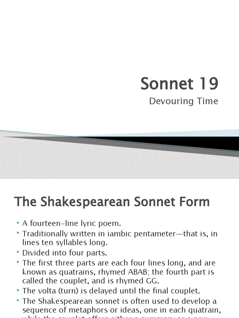 Sonnet 19: Devouring Time | PDF | Poems | British Poetry