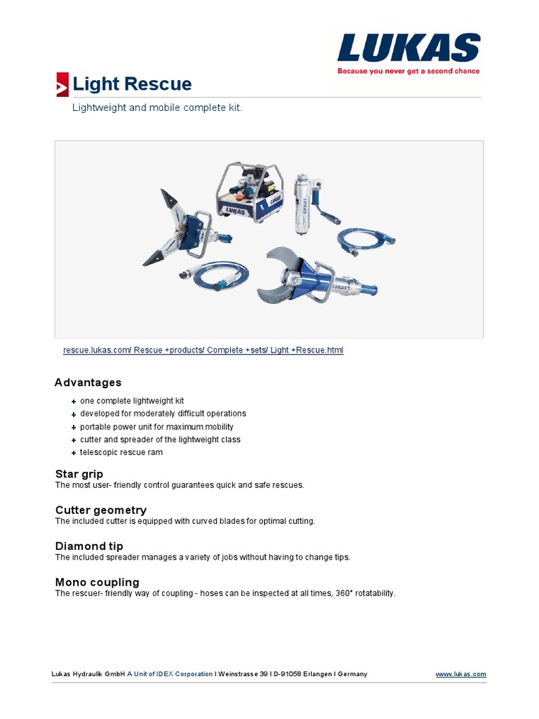Lukas Light Rescue | PDF | Manufactured Goods | Equipment