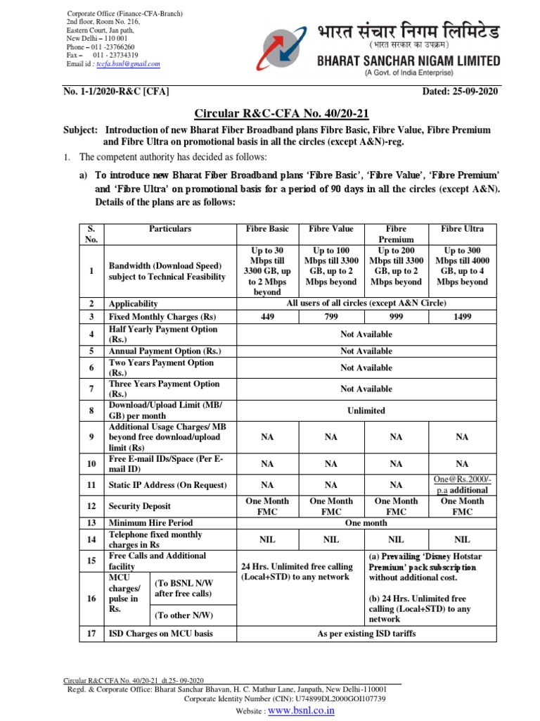 Circular No - 40 - 20-21 PDF | PDF | Fibers | Subscription Business Model