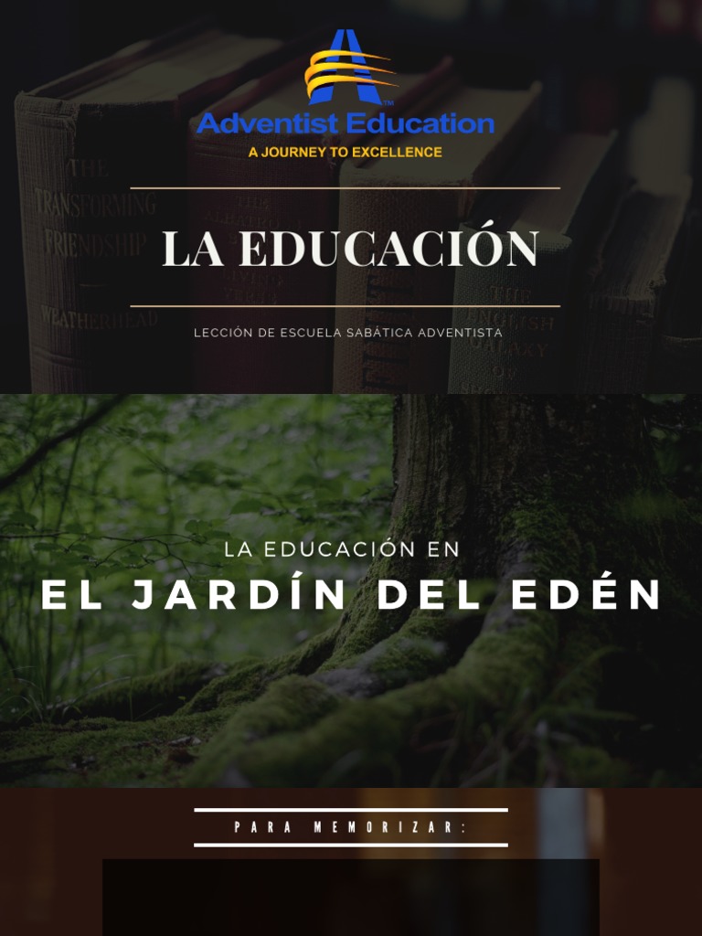 Lección de Escuela Sabática Adventista 2020 "LA EDUCACIÓN" | PDF | Adán ...