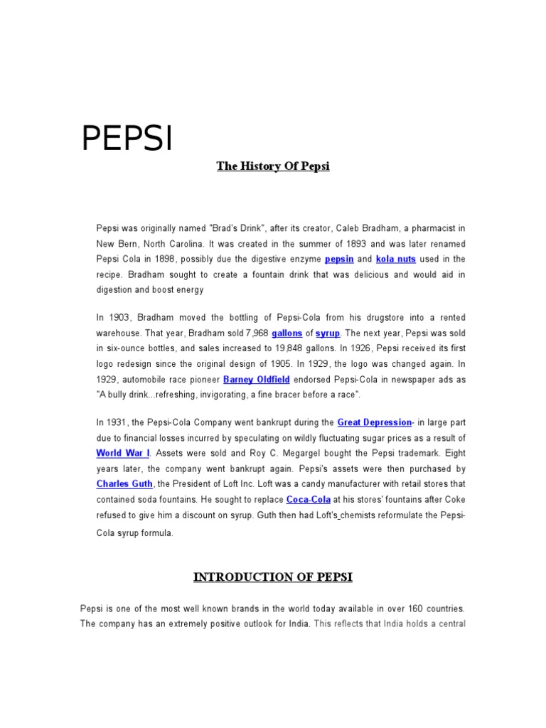 POM Assignment On Pepsi... | PDF | Pepsi Co | Supply Chain