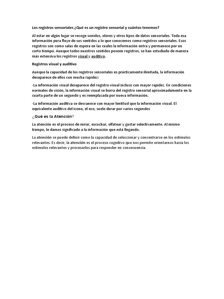 Auditivo, Visual y Atencion | PDF
