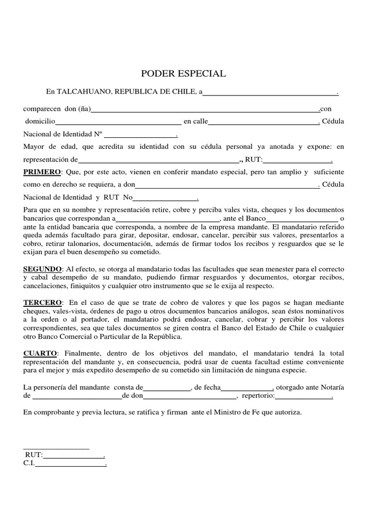 Poder Especial | PDF | Cheque | Bancos