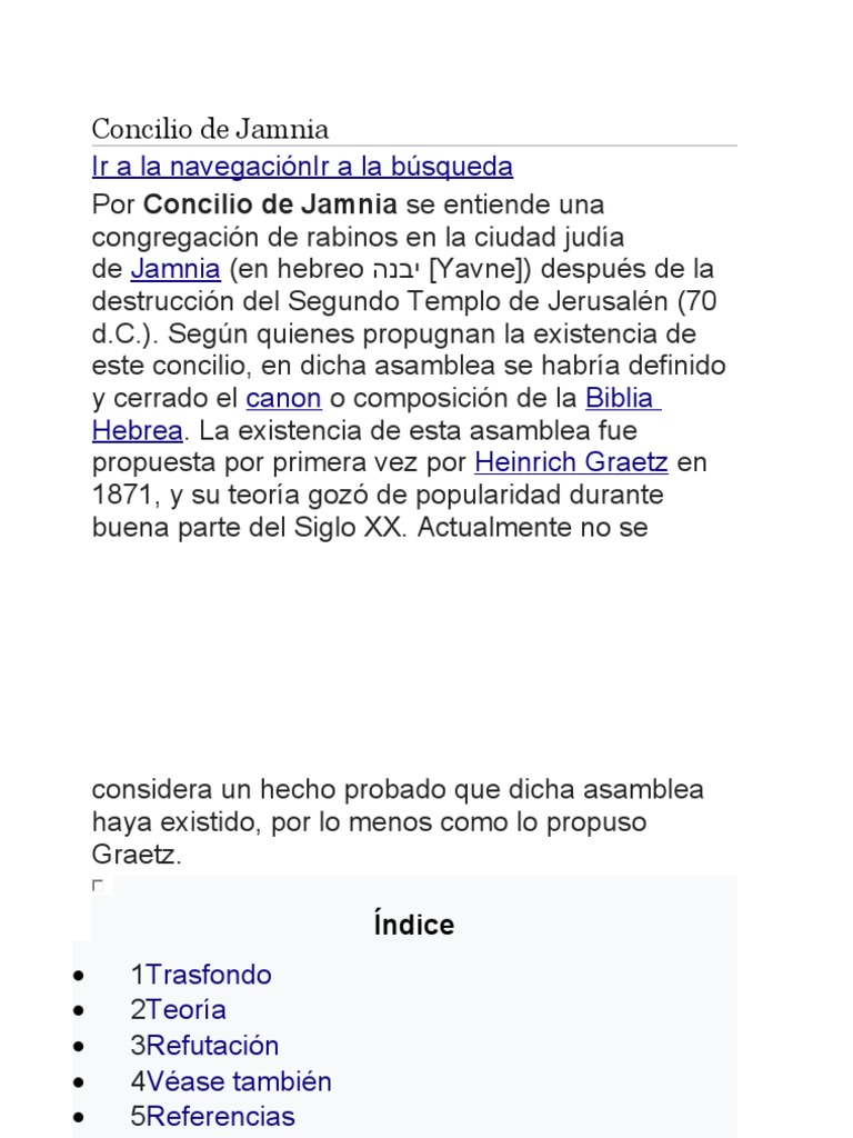 Concilio de Jamnia | PDF | Biblia hebrea | Judios y judaísmo