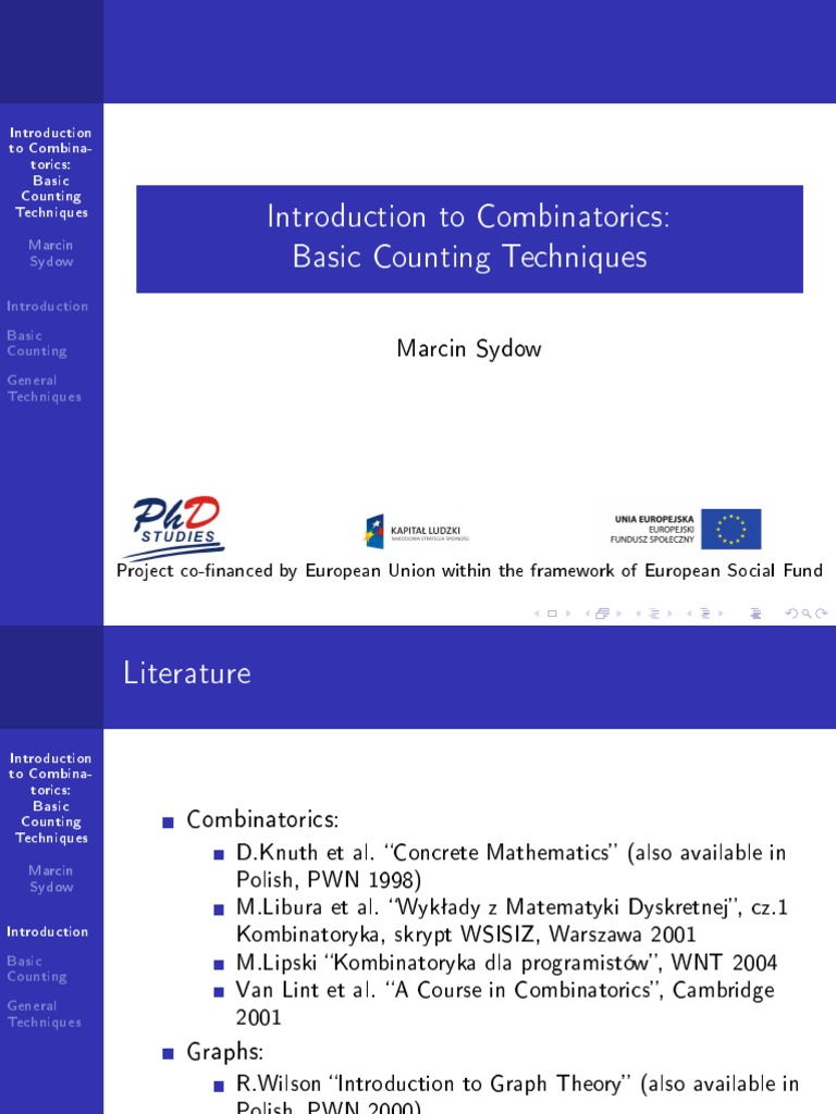 Introduction To Combinatorics: Basic Counting Techniques: Marcin Sydow ... Introduction To Combinatorics: Basic Counting Techniques: Marcin Sydow ...