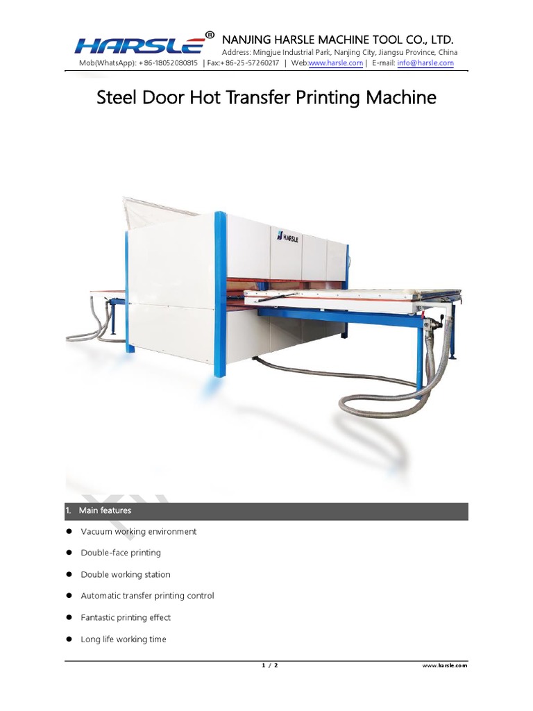 Hot Transfer Printing Machine | PDF