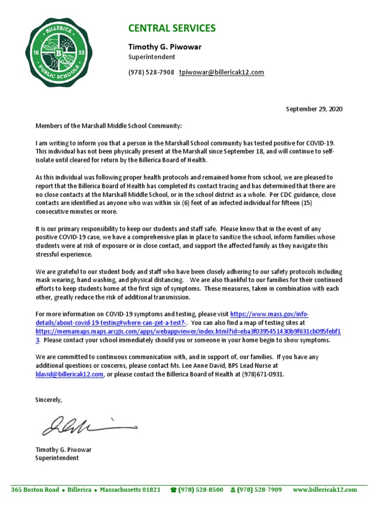 COVID-19 Update for Marshall School | PDF | Medical Humanities | Health ...