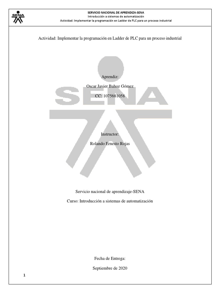 Implementar La Programación en Ladder de PLC para Un Proceso Industrial ...