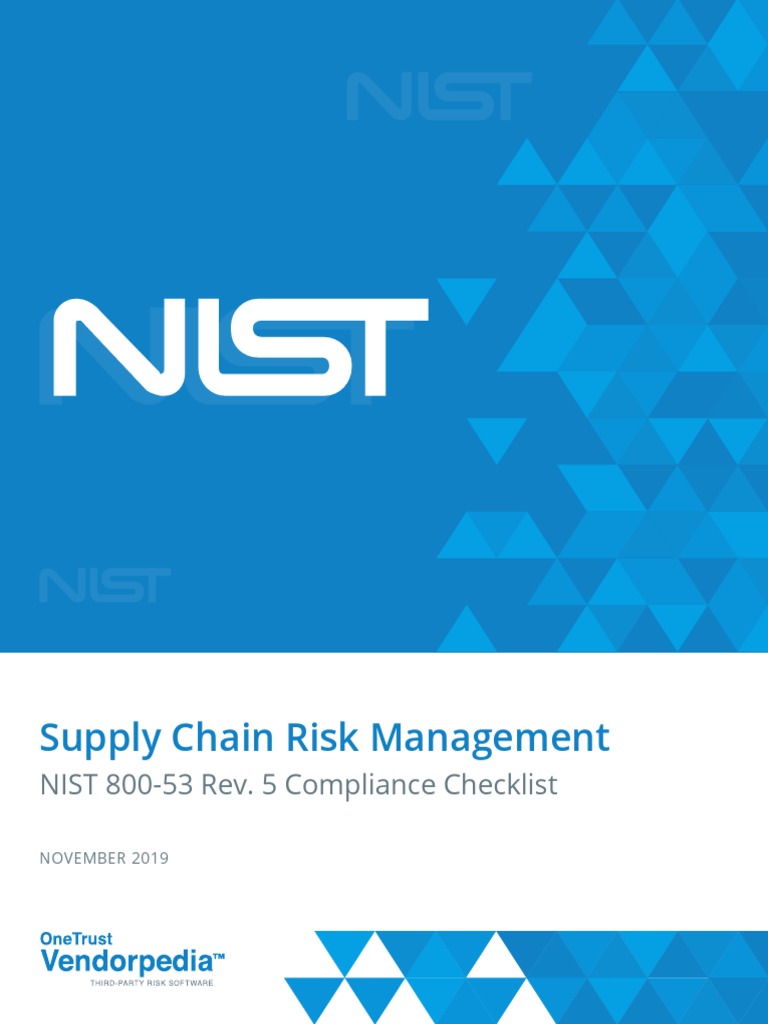 Supply Chain Risk Management: NIST 800-53 Rev. 5 Compliance Checklist ...