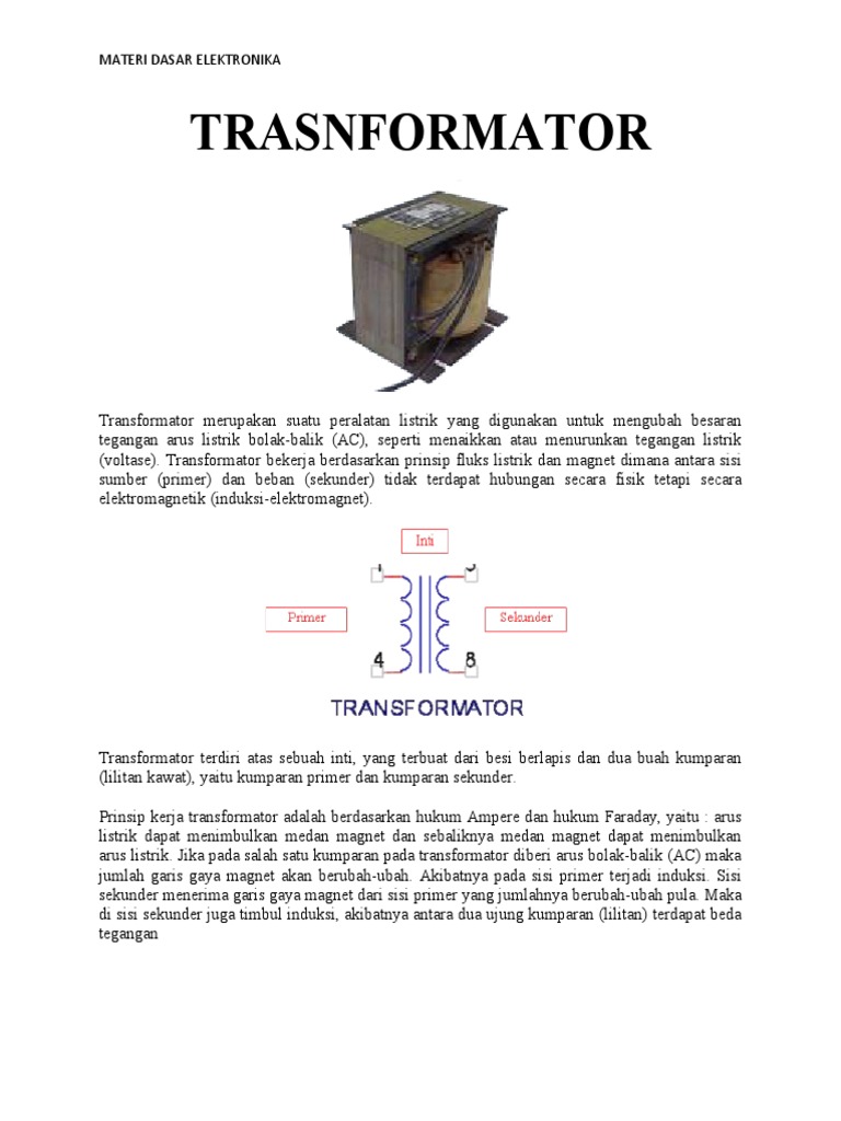 Materi Transformator | PDF | Sains & Matematika