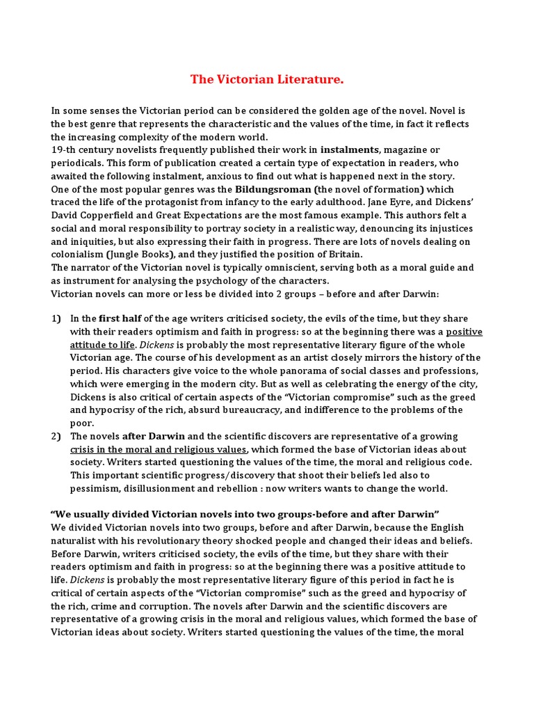 The Victorian Literature | PDF | Victorian Literature | Novels