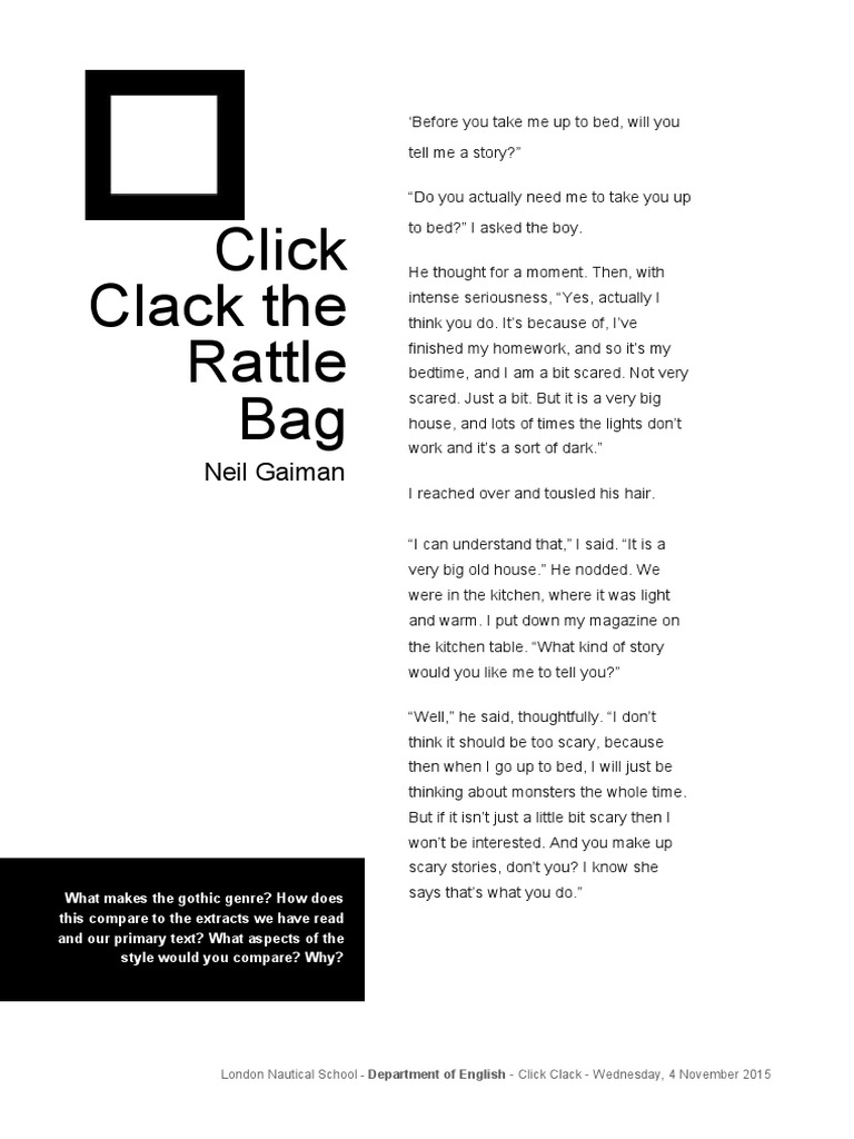 Click Clack the Rattlebag Overview | PDF