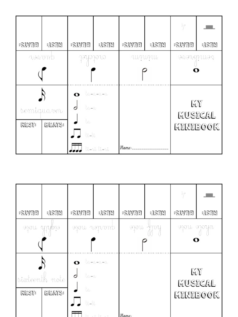 Minibook Musical Notes 3º,4º,5º | PDF | Art
