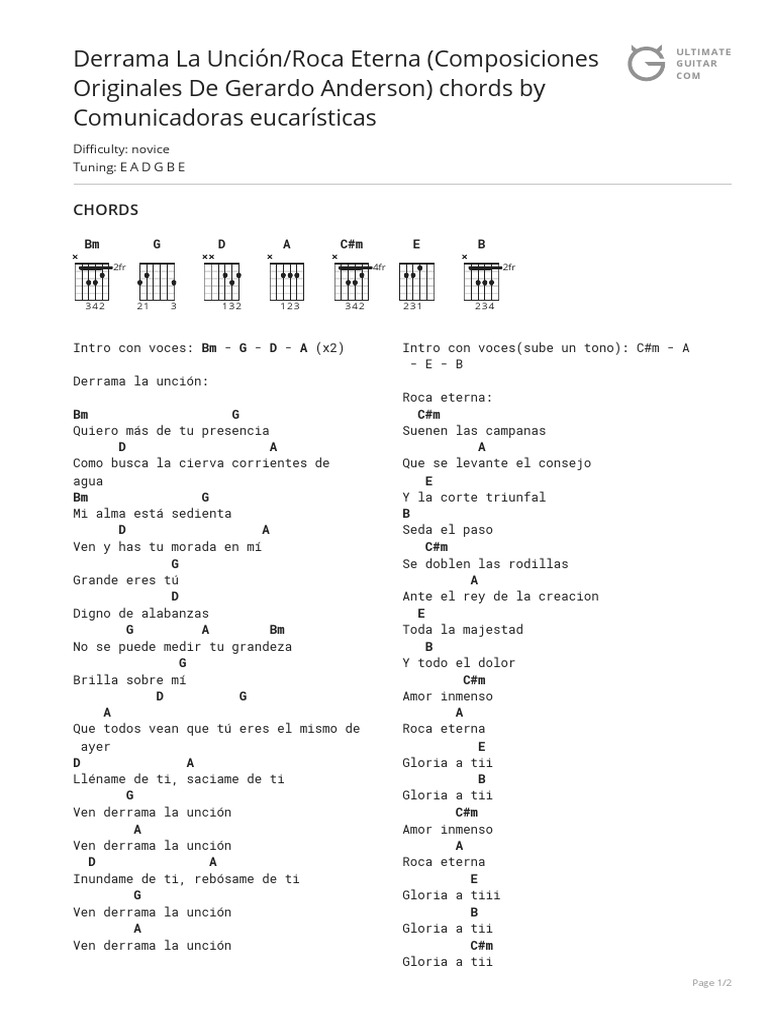 Derrama La Unción - Roca Eterna (Composiciones Originales de Gerardo ...