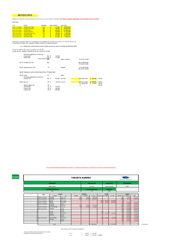 EJERCICIOS CON Metodo Ueps | PDF | Business