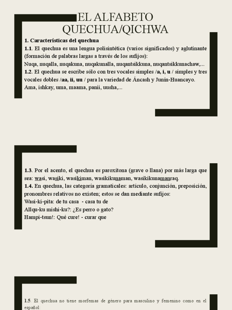 El Alfabeto Quechua | PDF | Morfología Lingüística | Mecánica del lenguaje
